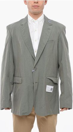 Miharayasuhiro Half-lined Blazer with Crumpled Effect Design size 48