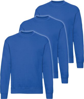 Fruit Of The Loom 3er Pack Classic Set-In Sweat Herren, NEU, Farbe:royal, Gr&ouml;&szlig;e:2XL
