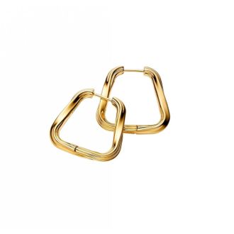 Pandora Pandora Essence Gro&szlig;e Verdrehtes Dreieck Creolen-Ohrringe aus 14 Karat Vergoldetem Sterling Silber, 263876C00