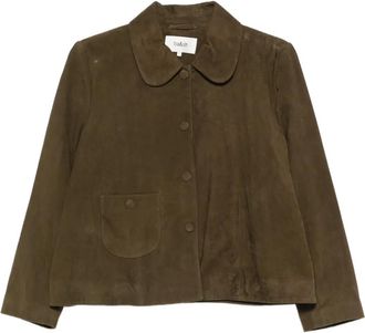 BA&SH Lederjacke mit klassischem Kragen - Gr&uuml;n