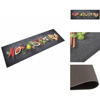 vidaXL K&uuml;chenteppich Waschbar Gew&uuml;rze 60x180 cm Samt - K&uuml;chenl&auml;ufer - Samt - pvc - Rutschfest - Maschinenw&auml;sche