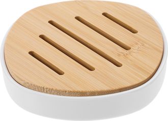 Lurrose Bambus Seifenschale mit Ablauf Leichtes Langlebiges Design Glatte Oberfl&auml;che Antibakterieller Seifenhalter f&uuml;r Badezimmer K&uuml;che Umweltfreundlich und D