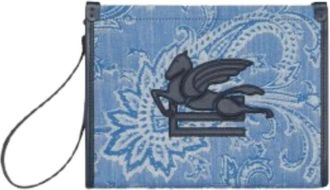 Etro Femme, Sacs, Bleu, Taille: ONE Size Jacquard Paisley Clutch