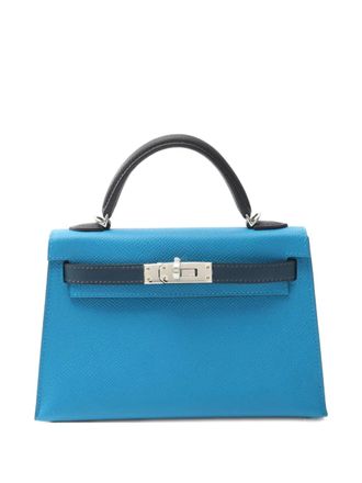 Hermès mini sac à main Kelly (2024) - Bleu