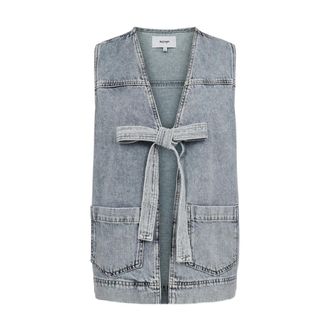 N&uuml;mph Denim Gilet Hellblau Bleichung - - Jackets - Damen - Blau - M