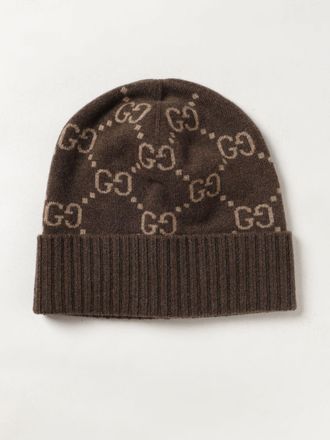 Gucci Bonnet beanie en cachemire avec monogramme GG jacquard et bord c&ocirc;tel&eacute;