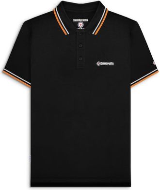 Lambretta Mens Black/Gold Twin Tipped Polo Shirt XL