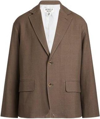 Merely Made Veste de tailleur droite textur&eacute;e en lin