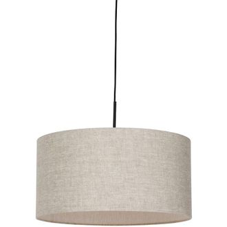 QAZQA Combi - Suspension avec Abat-Jour - 1 lumi&egrave;re - &oslash; 500 mm - Beige - Moderne - &eacute;clairage int&eacute;rieur - Salon i Chambre i Cuisine i Salle &agrave; manger - Qazqa