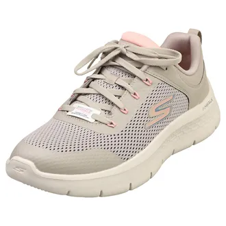 Skechers Damen GO Walk GEHEN Flex Caley, Taupe Synthetic/Pink Trim, 37 EU