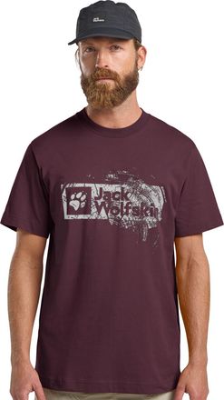Jack Wolfskin Herren Brand T M T-Shirt, Wood Amaranth, XXL