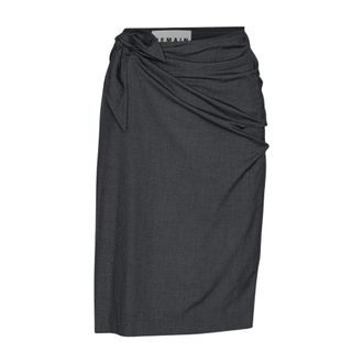 Remain Asymmetrischer Knotendetail Midi-Rock - - Skirts - Damen - Grau - S