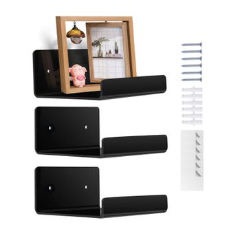Generic Schwebende Wand aus Acryl - 3-teiliges Badezimmer-Kosmetik-Organizer, transparent, modern | Wohnung Eigent&uuml;mer B&uuml;ro Shop Badezimmer Wohnzimmer K&uuml;che S