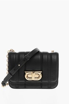 Ferragamo Quilted Leather Crossbody Bag with Chain Strap Gr&ouml;&szlig;e Unica