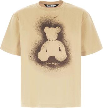 Palm Angels Homme, Tops, Beige, Taille: XL Spray Bear T-Shirt