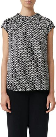 Comma Satinbluse mit All-Over Print