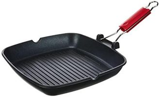 Lagostina Linea Rossa Po&ecirc;le Grill en Titane c&eacute;ramique Gaz et Induction Plaque d&eacute;tanch&eacute;it&eacute; Noir 280 mm