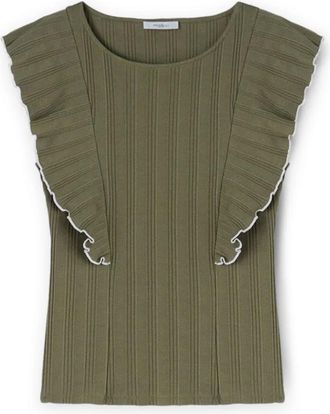 Motivi Femme, Tops, Vert, Taille: 42 FR Pull c&ocirc;tel&eacute; avec fronces