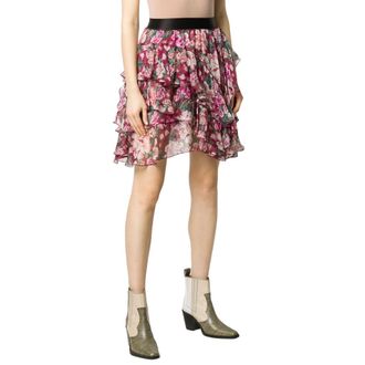 Faith Connexion Tiered Floral Print Knot Mini Skirt Size XXS