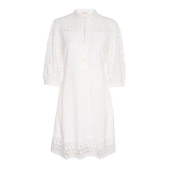Cream Schneewei&szlig;es 3/4 Kleid mit Spitzen Details - - Dresses - Damen - Wei&szlig; - XS