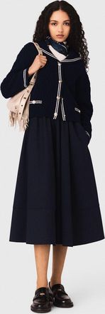 Maje Midilanger Kost&uuml;mrock Mit Streifen - Marineblau - Maje