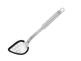 Rösle Cuillère Multifonction, Cuillère Universelle Haut de Gamme avec Bord en Silicone et Manche Rond, Acier Inoxydable 18/10, Passe au Lave-Vaisselle, Arge