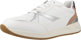 Geox Damen D BULMYA A Sneaker, White/Silver, 37 EU
