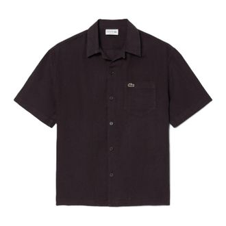 Lacoste Relaxed Fit Leinenhemd - - Shirts - Herren - Braun - XL