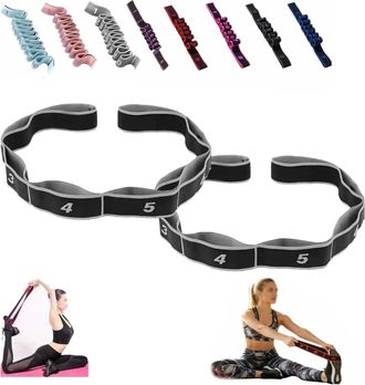 Generic 2PC Fitness-Widerstandsband f&uuml;r Dehn&uuml;bungen und Yoga, verschlei&szlig;fester Fitness-Stretch-Trainingsg&uuml;rtel, 8-teilige elastische Trainingsb&auml;nder f&uuml;r t&auml;gli