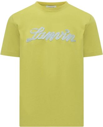 Lanvin Homme, Tops, Jaune, Taille: S T-shirt en coton brod&eacute;