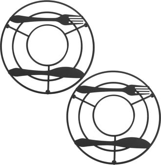 NUOBESTY 2 St&uuml;ck Eisen Kochgeschirr Hitzebest&auml;ndige Runde Untersetzer mit Dekorativem Hohlraumdesign Hitzeschutz Tischmatten f&uuml;r K&uuml;che und Festtagsdeko