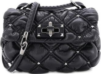 Valentino Garavani SpikeMe Flap Bag Quilted Leather Small crossbody bag - Noir