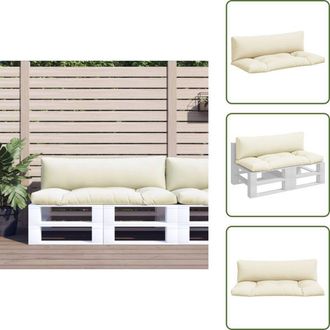 vidaXL vidaXL Palettenkissen 2-tlg. Creme Stoff