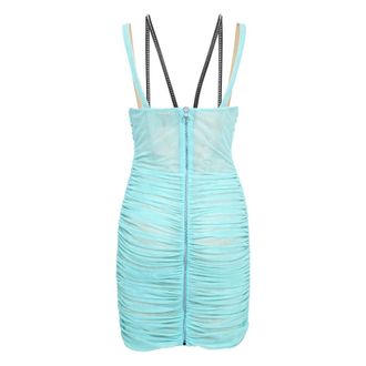 Philipp Plein Femme, Robes, Bleu, Taille: 42 FR Short Dress Studs