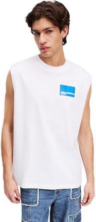 Karl Lagerfeld Karl Lagerfeld Jeans, Homme, Débardeur Relaxed Box Logo, Coupe Décontractée, Blanc, XL