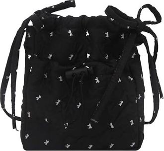 Generic Joli sac à bandoulière plissé en nylon pour femmes et filles, Noir, 165.00x45.00x190.00mm
