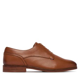 Tommy Hilfiger Halbschuhe Tommy Hilfiger Hilfiger Leather Dress Shoe FM0FM05777 Braun