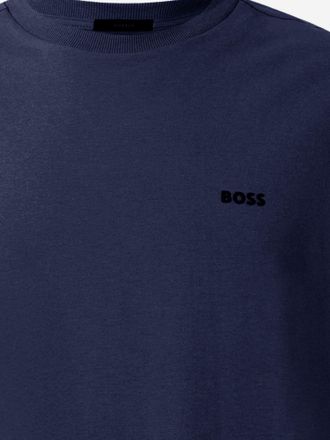 HUGO BOSS Mens T-Shirt Stretch Cotton Navy T-Shirts And Polos
