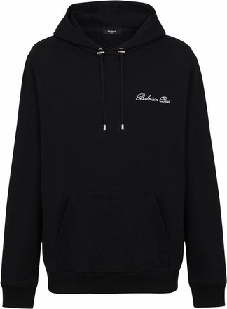 Balmain Homme, Sweatshirts et sweats &agrave; capuche, Noir, Taille: 2XL Signature Sweat &agrave; capuche