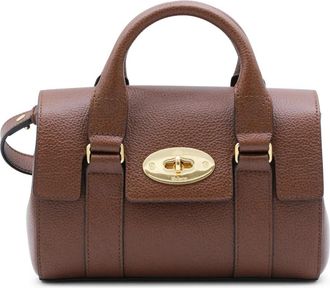 Mulberry Hobo Bags - Heritage Bayswater Mini Handbag With Gold-Tone Har - Gr. unisize - in Grau - f&uuml;r Damen