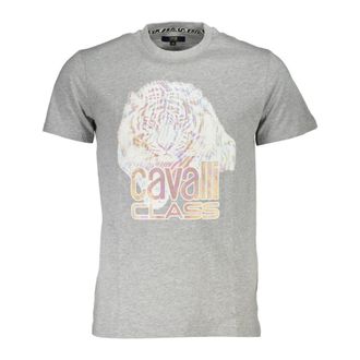 Cavalli Homme, Tops, Gris, Taille: XL T-shirt Homme Gris Manches Courtes