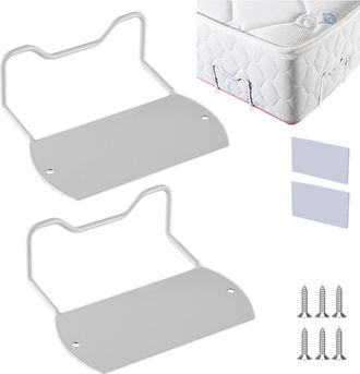 Generic Bettstopper gegen Verrutschen, rutschfeste Matratzenklammer, Matratzenhalterung mit Bettgestellstopfen, 2 x Matratzen-Haltestange, rutschfeste Matratz