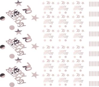 NUOBESTY MUCKLILY 70g Tischkonfetti Stern und Punktkonfetti Pailletten Satz Feuerfestes PVC Partydeko zum 70 Geburtstag Bunte Tischdekoration f&uuml;r Geburtstagsfe