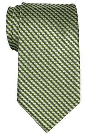 Retreez Cravate Tiss&eacute;e en motifs de rayures en zigzag pour homme - Vert arm&eacute;e