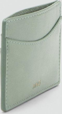 Mango Kartenetui in genarbter Leder-Effekt wassergrün - Damen - Einheitsgröße - MANGO