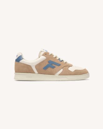 Faguo Baskets cuir et su&egrave;de taupe et beige