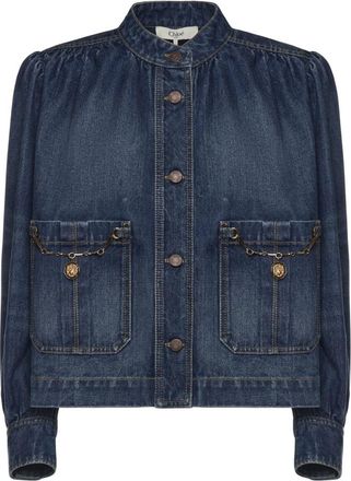 Chlo&eacute; Femme, Vestes, Bleu, Taille: 38 FR Veste en jean