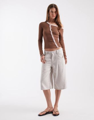 Levi's short en jean super baggy long gris