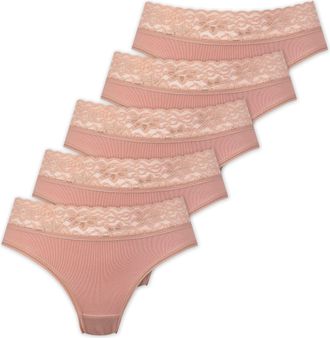 Marilyn Marilyn Poupée Infinity Brasilianische Baumwolle Slip mit Spitzengürtel Natur - XL - 5er Pack