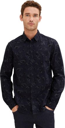 Tom Tailor Herren 1033727 Hemd mit Muster, 30786 - Navy Shades Big Design, XXL